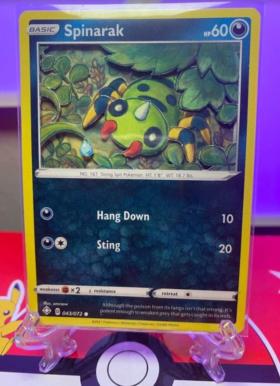 Spinarak 3D Pokemon Card - Etsy