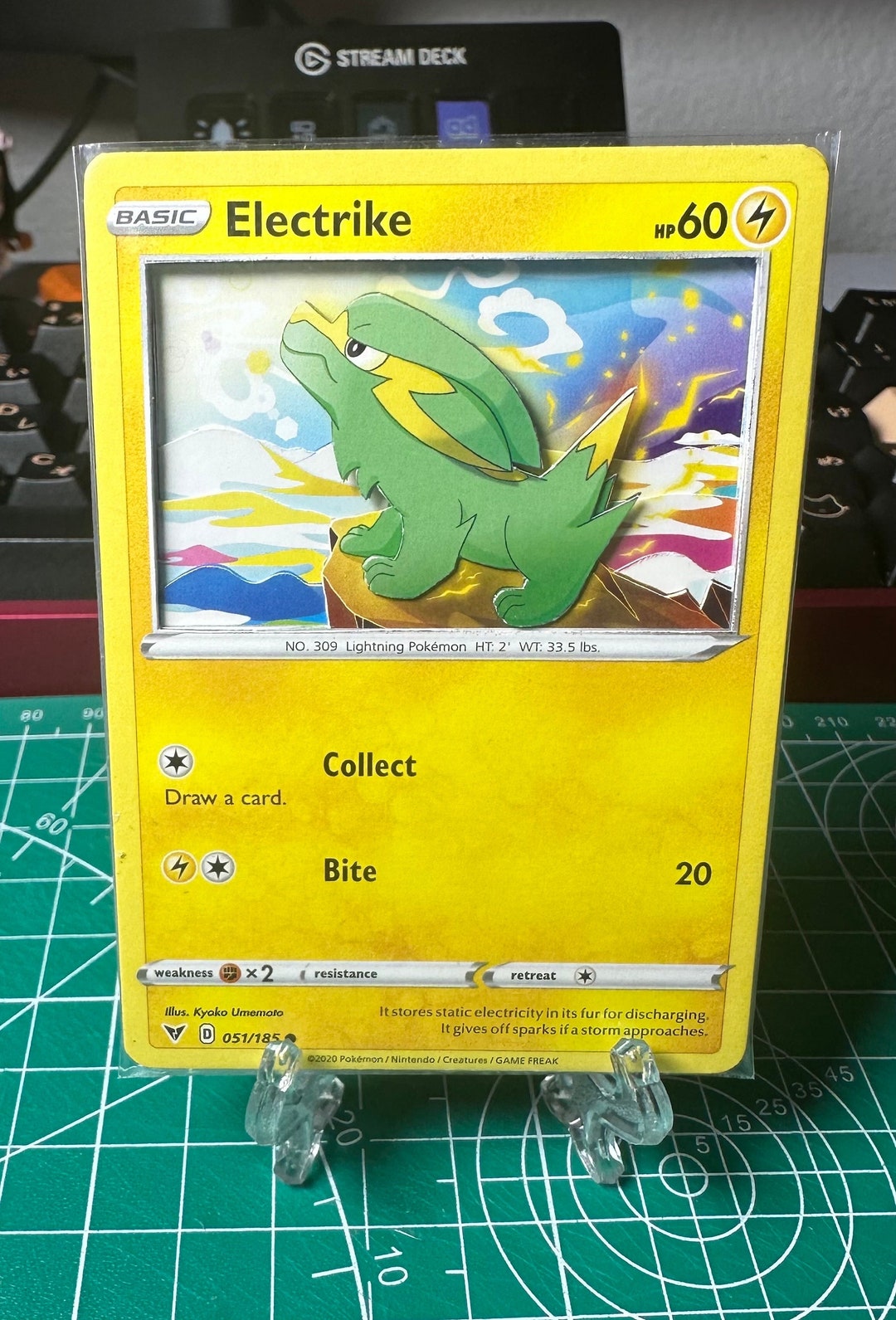 Electrike 3D Pokemon Card - Etsy