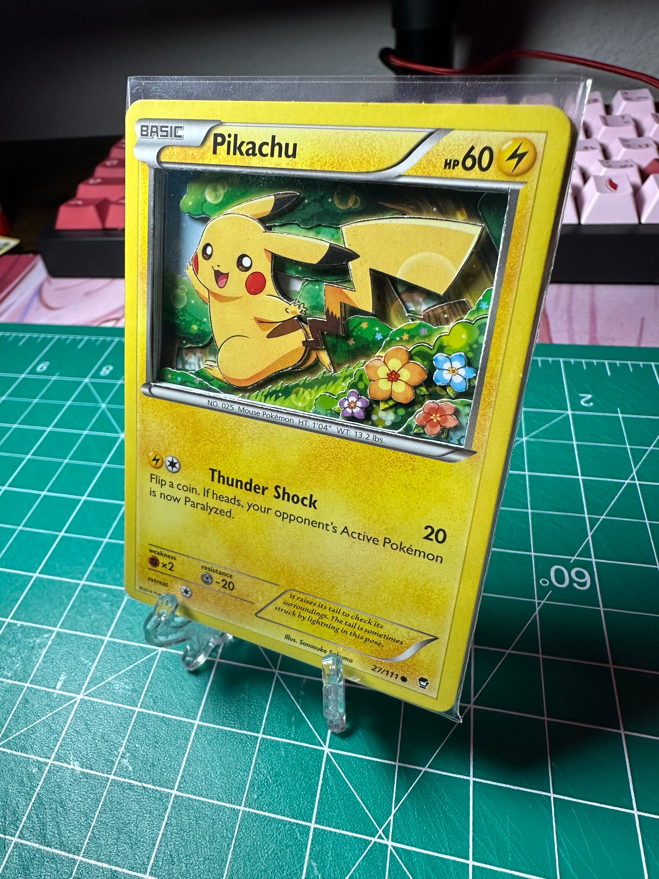 Pikachu flowers 3D Pokemon Card - Etsy