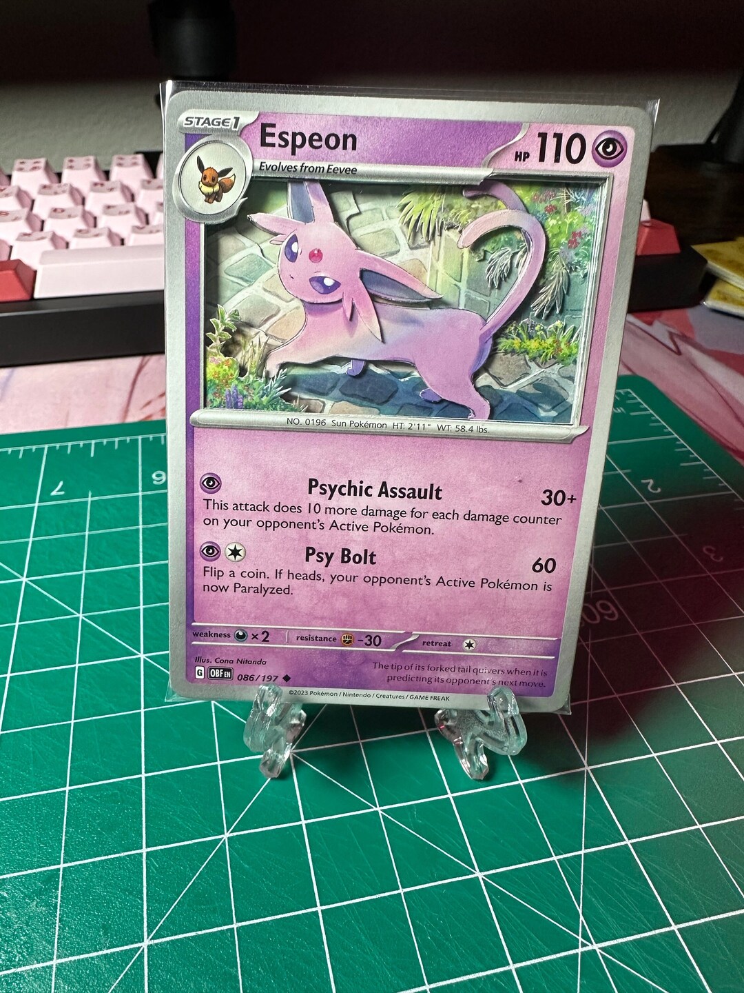 Espeon 3D Pokemon Card - Etsy