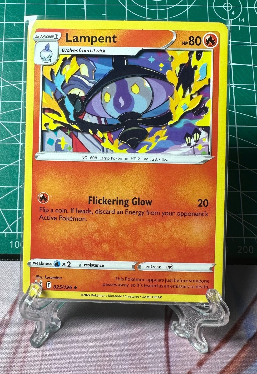 Lampent 3D Pokemon Card - Etsy
