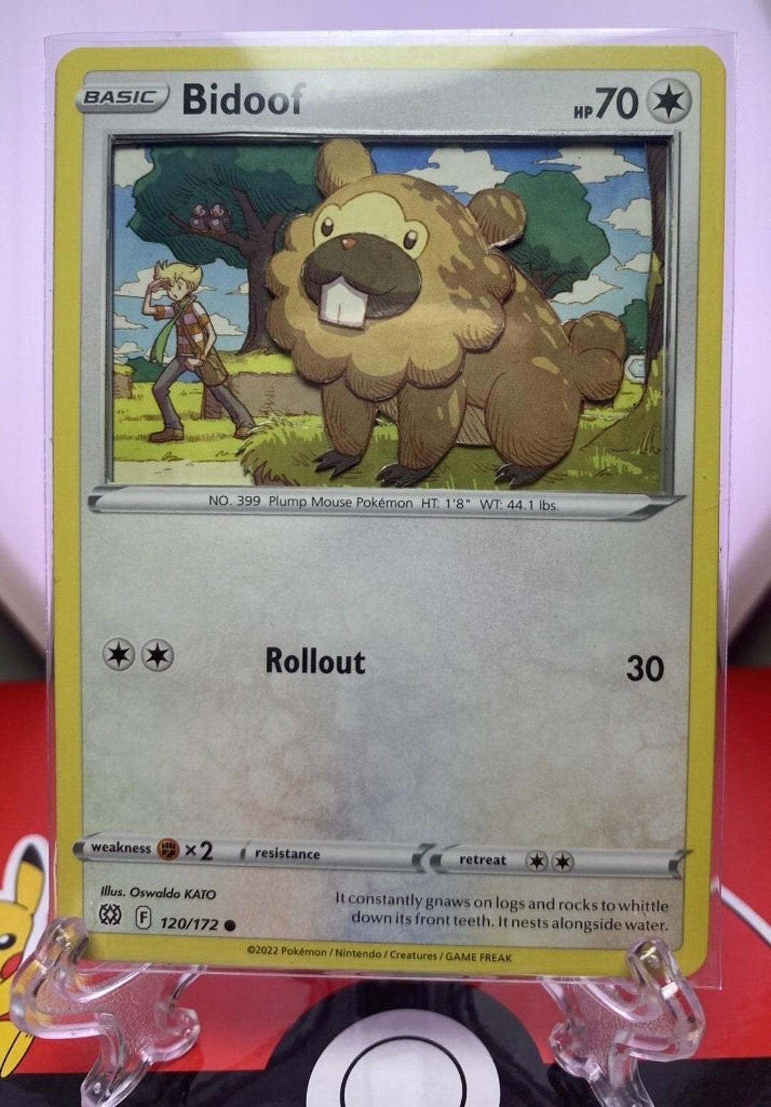 Bidoof 3D Pokemon Card - Etsy