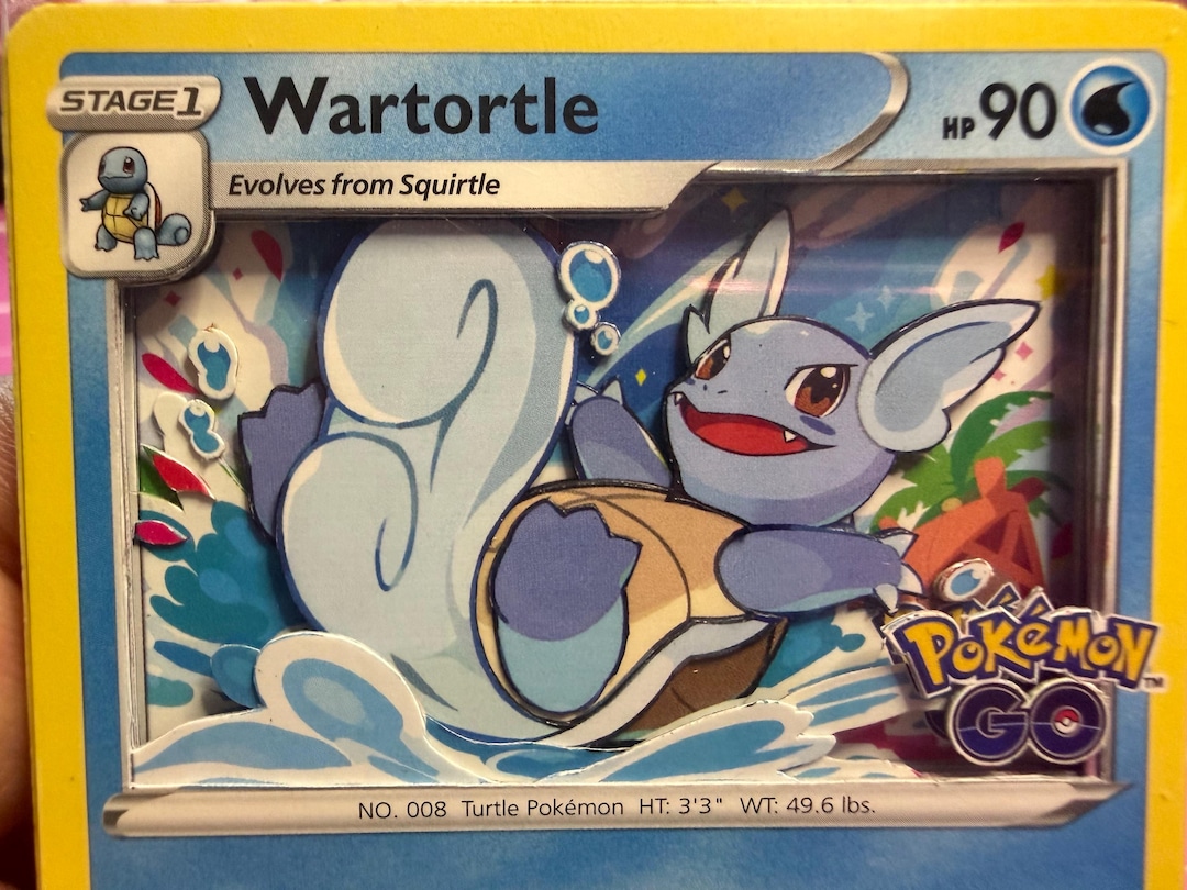 Wartortle 3D Pokemon Card - Etsy