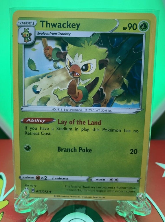 012/072 Thwackey 3D Pokemon Card - Etsy