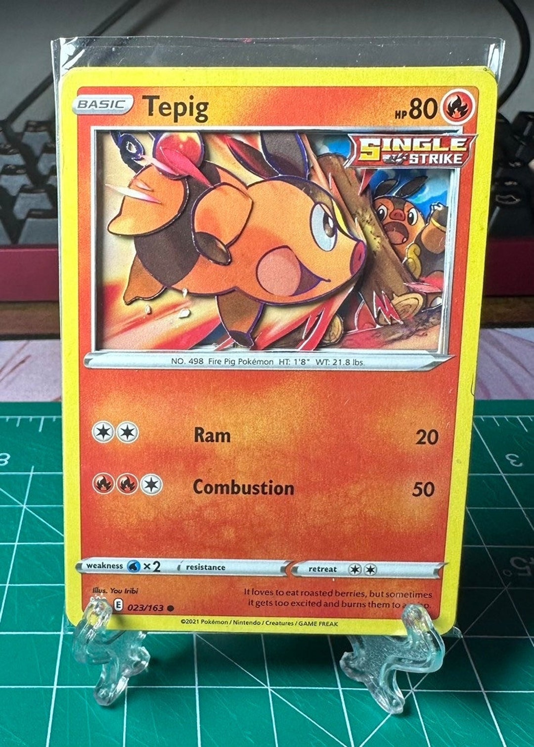 Tepig 3D Pokemon Card - Etsy