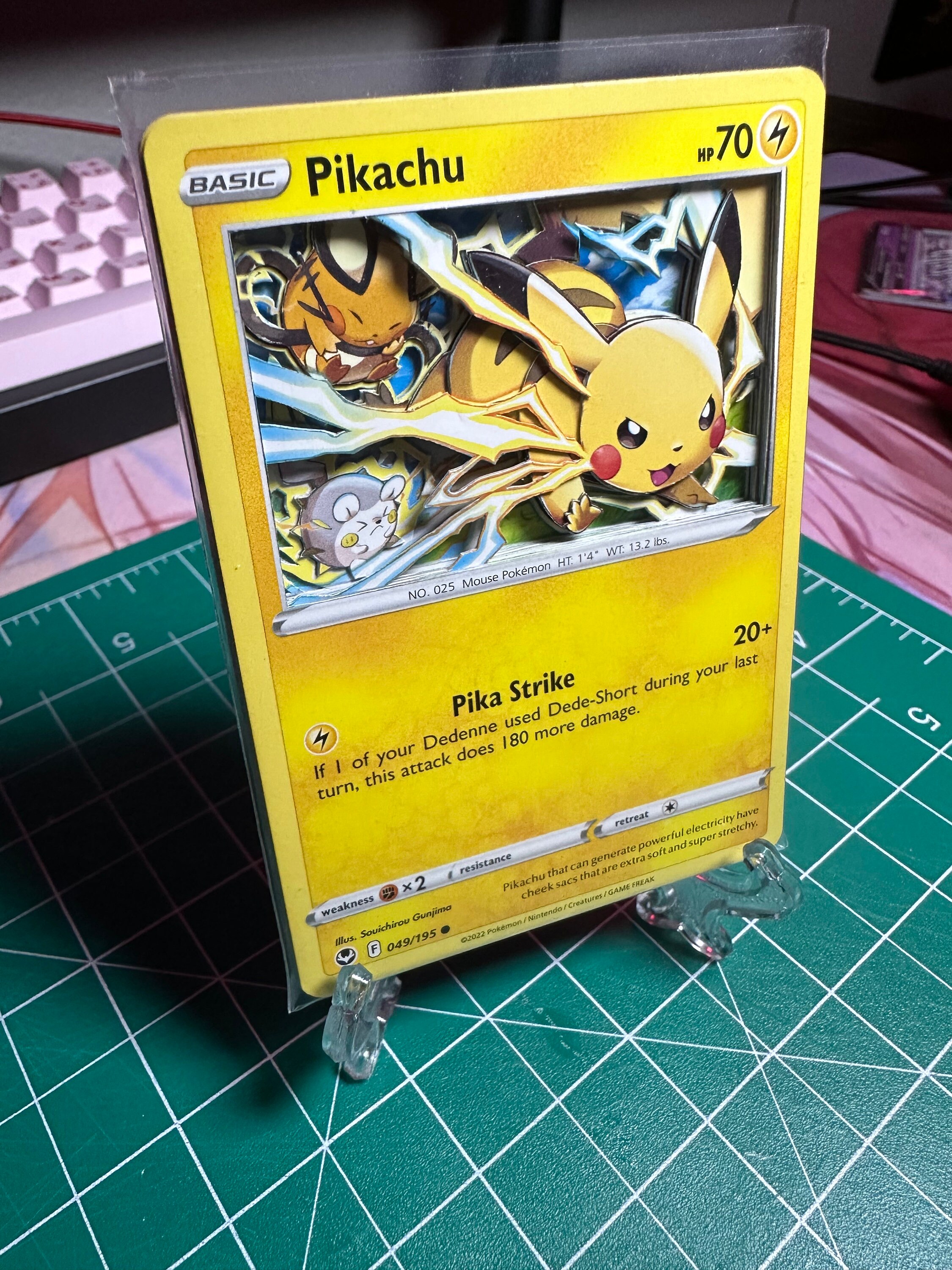 Pikachu zappy 3D Pokemon Card - Etsy