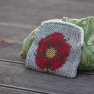 Purse Wallet - Chainmail Purse - Purse Roses - Red Rose - Art Nouveau ...