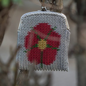 Purse Wallet - Chainmail Purse - Purse Roses - Red Rose - Art Nouveau ...