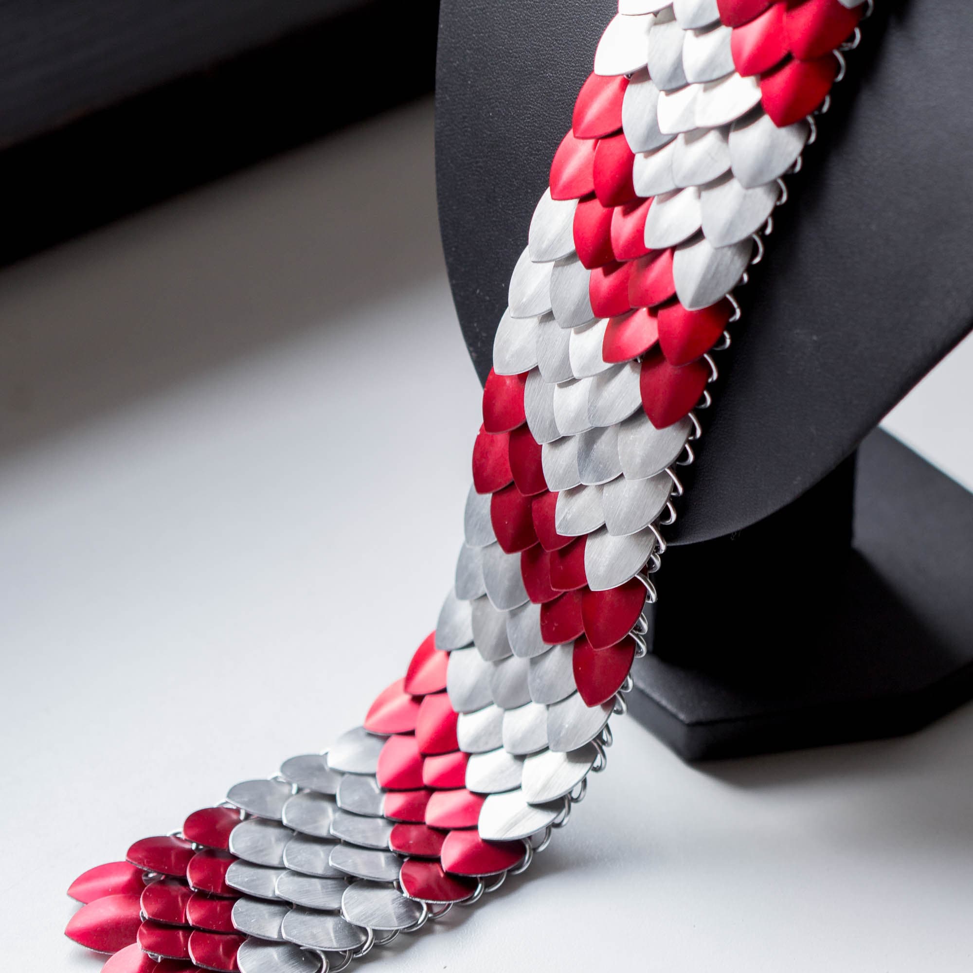 Chainmaille Tie - Dragon Scale Tie - Stripe Tie - Scalemaille Necktie ...