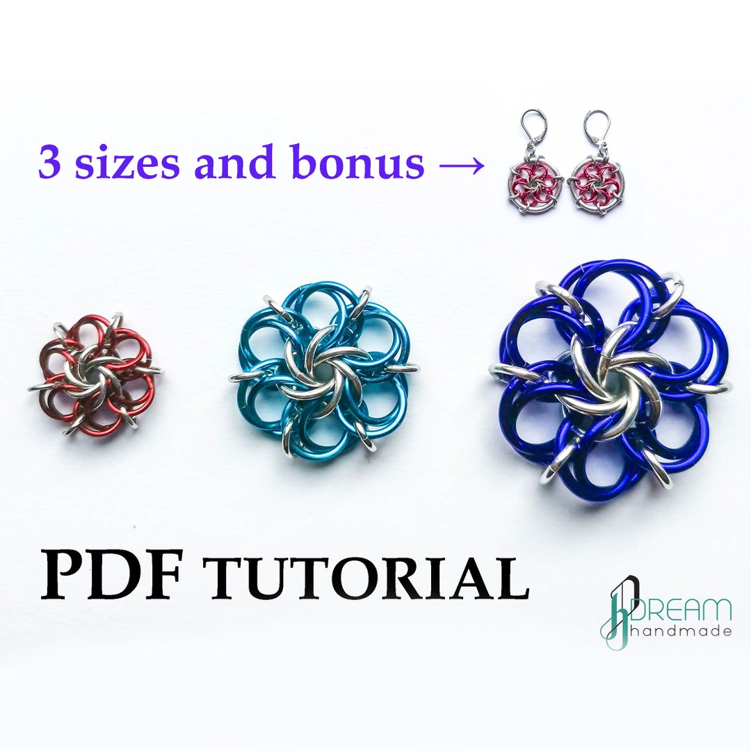 Chainmaille Flower Rosalina Bloom: Jewelry Tutorial (PDF) - 3 Sizes - Etsy