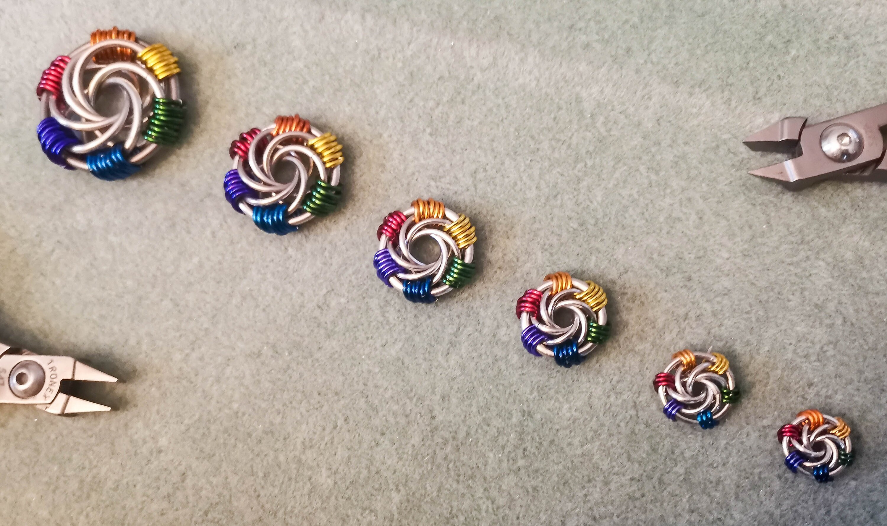 Vortex Tutorial 6 Sizes, Chainmaille Jewelry, Chain Maille Earrings ...