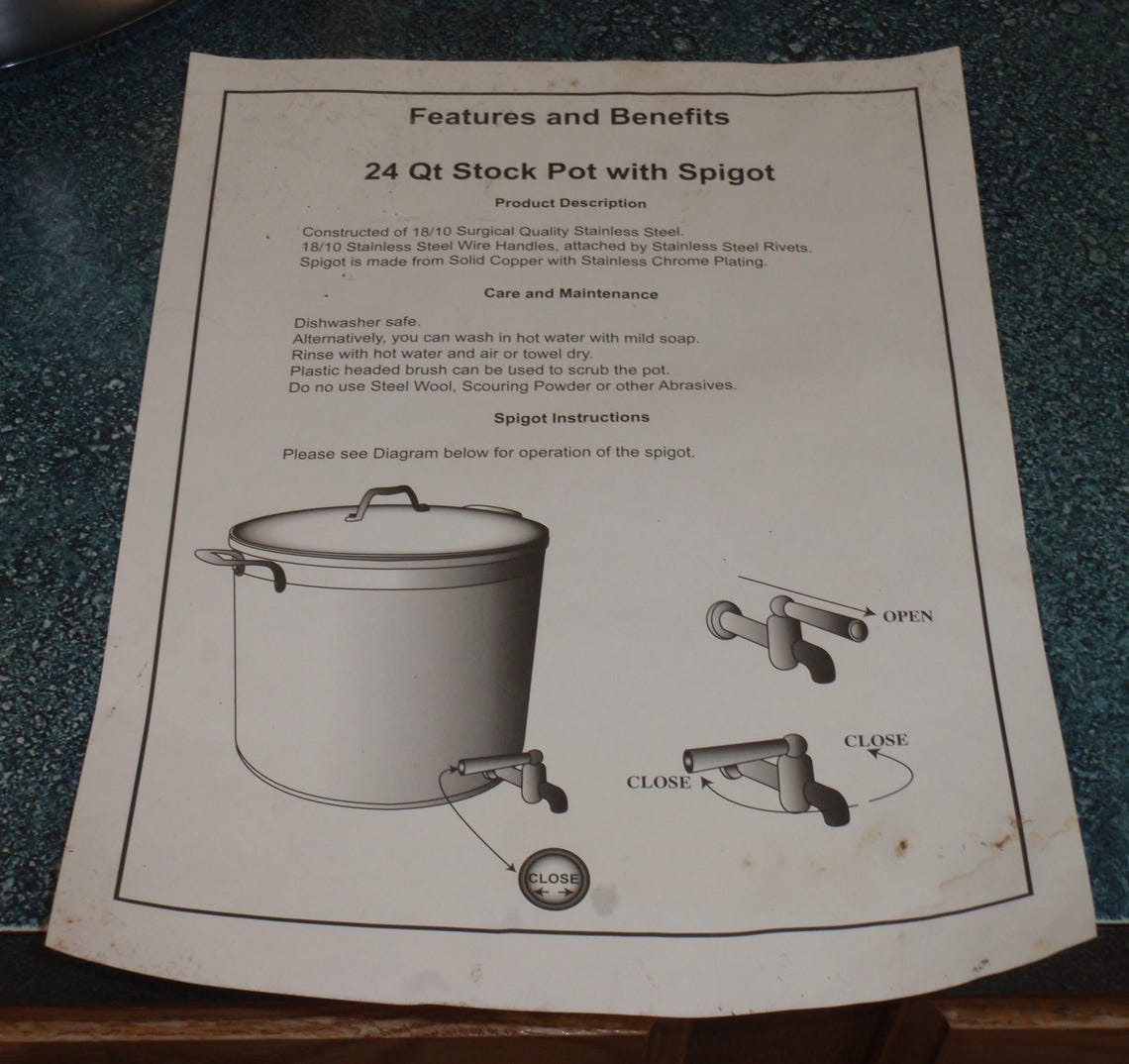 24 Qt Aluminum Stock Pot With Spigot Spout: Heavy-duty 6 Gallons Kettle ...