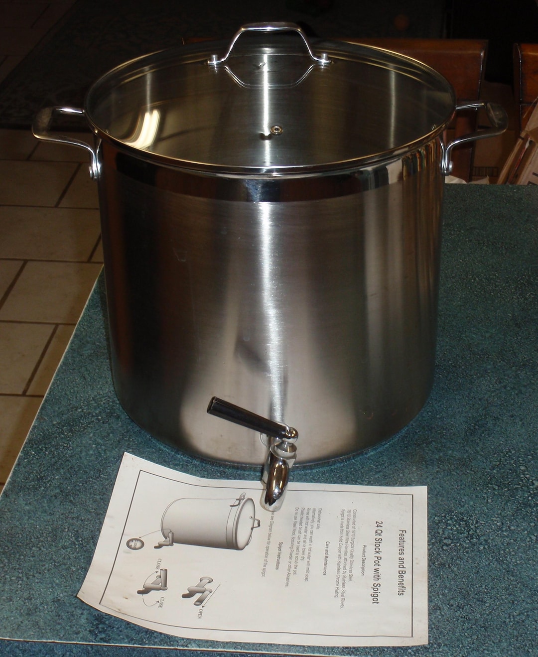 24 Qt Aluminum Stock Pot With Spigot Spout: Heavy-duty 6 Gallons Kettle ...