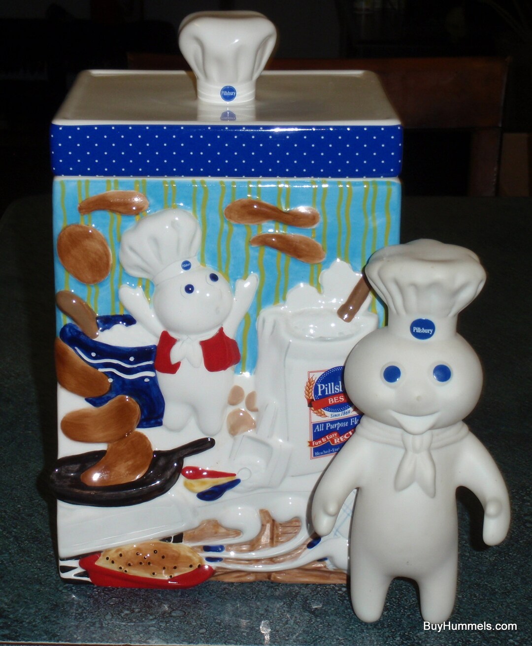 Pillsbury Doughboy Danbury Mint Canister Flour Jar Pancake 2000 With ...