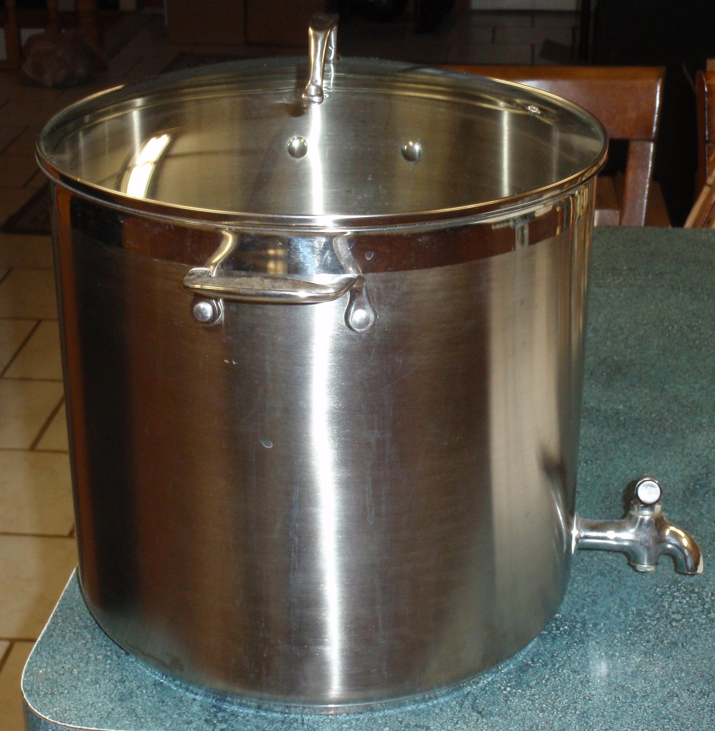 24 Qt Aluminum Stock Pot With Spigot Spout: Heavy-duty 6 Gallons Kettle ...
