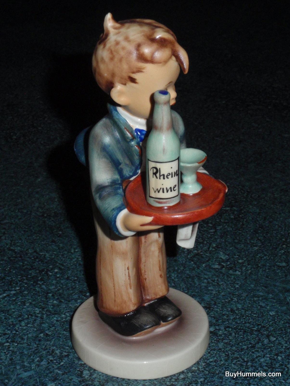 ADORABLE "waiter" Goebel Hummel Figurine #154/0 Rhein Wine Bottle ...