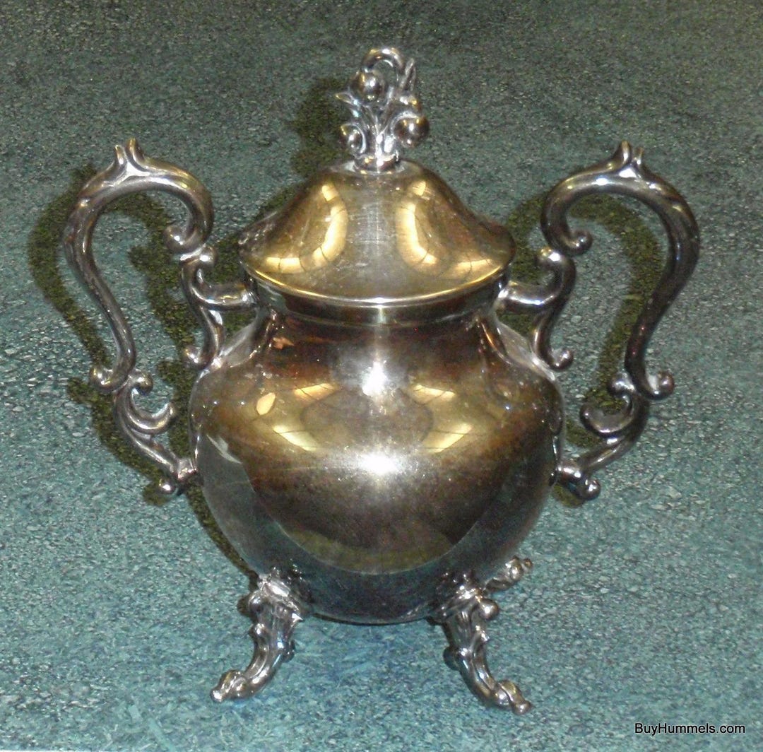 Antique 1800s Silver Plated Sugar Bowl Birmingham Silver Company ...