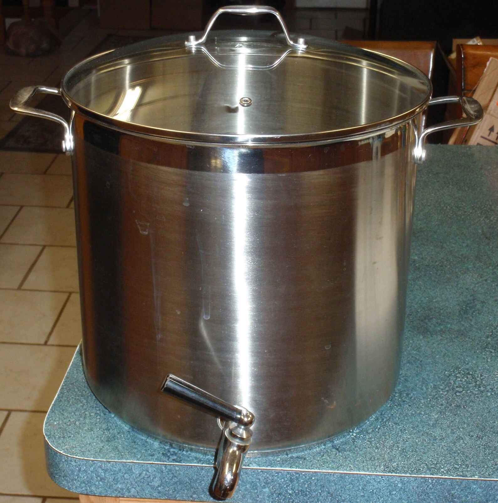 24 Qt Aluminum Stock Pot With Spigot Spout: Heavy-duty 6 Gallons Kettle ...