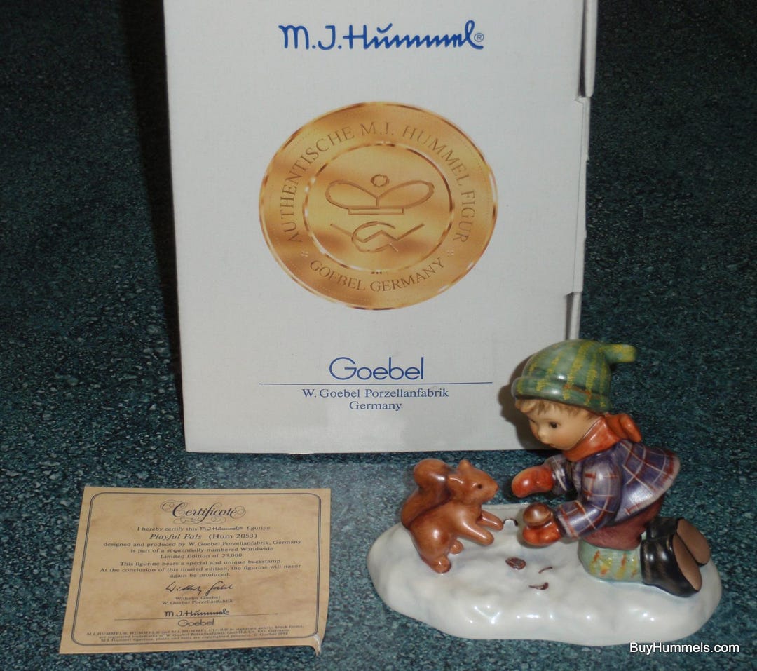 LIMITED EDITION "playful Pals" Hummel Figurine With Box #2053 Boy With ...