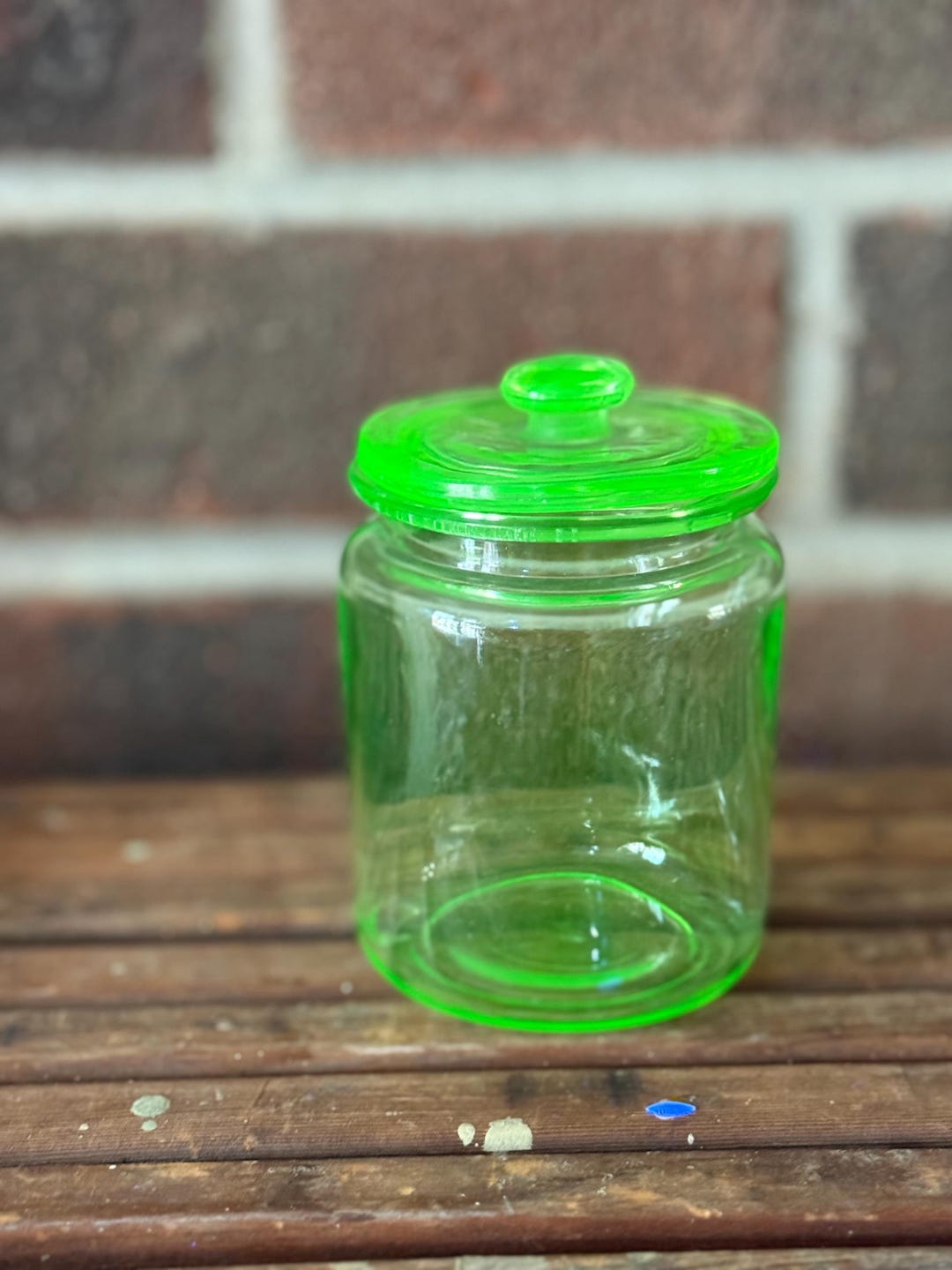 Small Uranium Canister, 4", Uranium Glass, UV Glass, Vintage Home ...