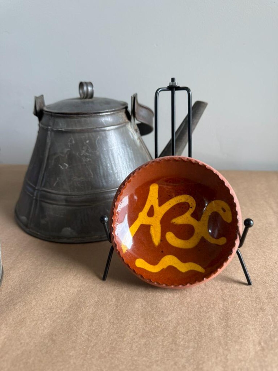 Vintage PA Redware ABC Plate, Lester Breininger Pottery, 1981 - Etsy