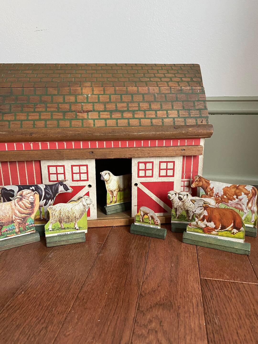 1930's Anchor Toy Farm Set With Wood Barn and Cardboard Animals - Etsy