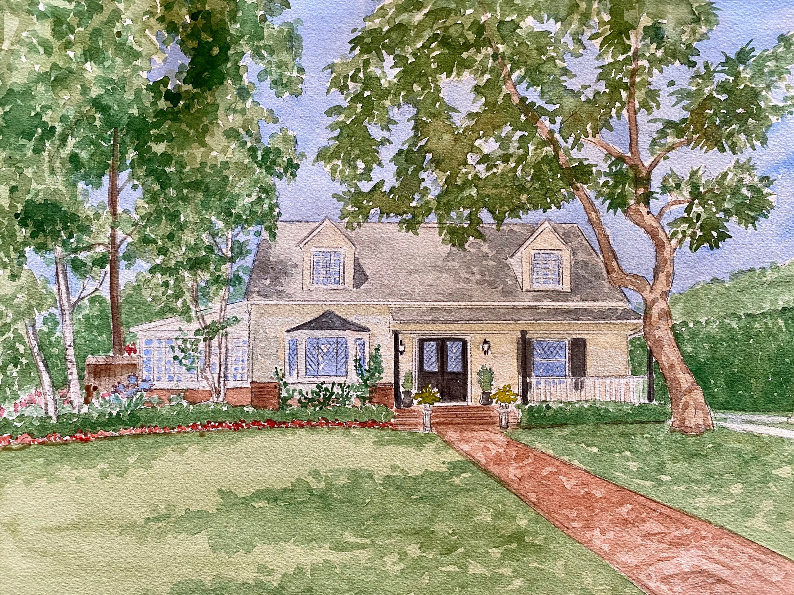 Hand Painted Watercolor House Portrait: Custom Home Art - Etsy