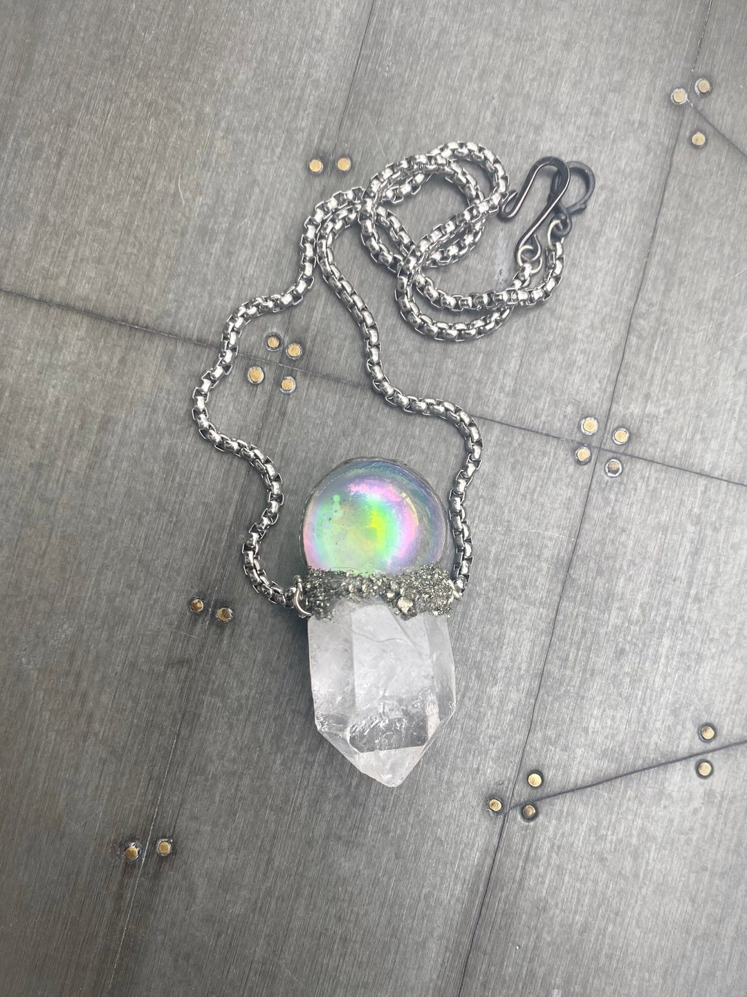 Angel Aura Crystal Quartz Necklace ~ Angel Aura Crystal Ball & Quartz ...