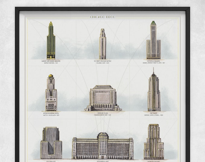 Chicago Art Deco Print | Chicago Wall Art Featuring Chicago's Art Deco ...