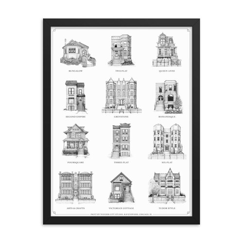 Downtown Chicago Architecture Styles Print Guide to - Etsy