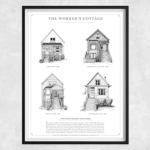 Worker's Cottage, Home Styles Print | Chicago Neighborhood Architecture ...