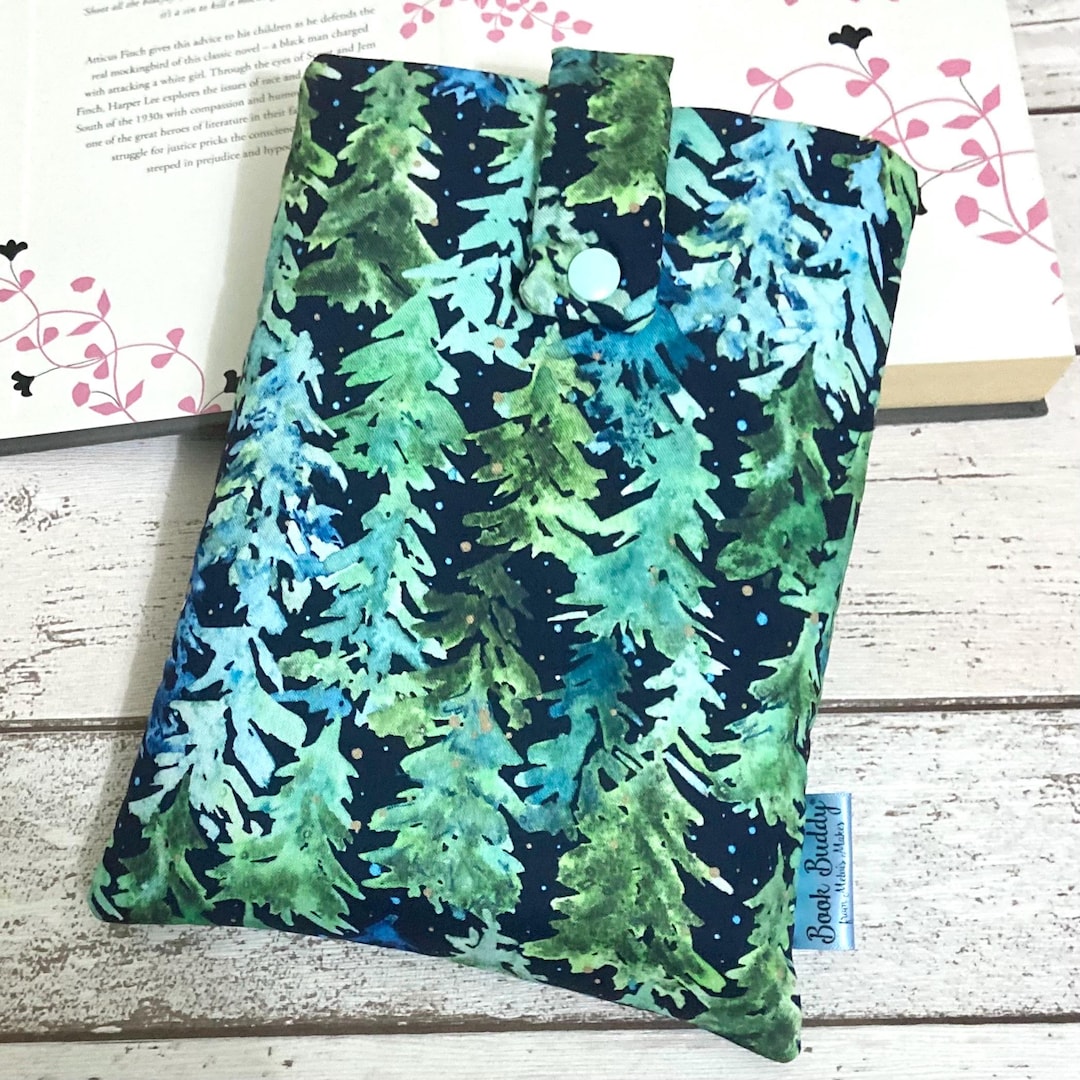 Fir Trees Book Buddy, Cotton Evergreen Book Cover, Forest Paperback or ...