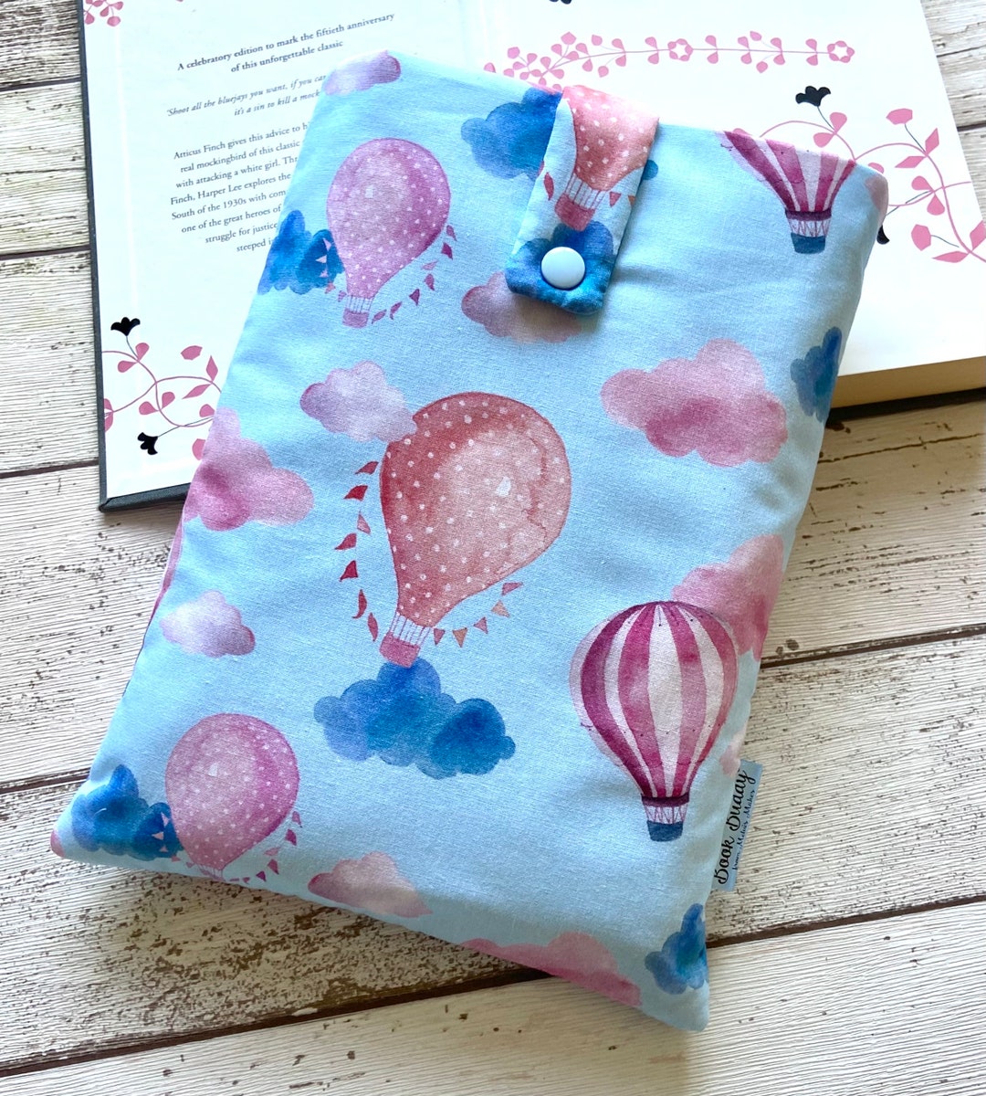 Hot Air Balloon Book Sleeve: Pastel Sky Book Cover, Pocket Money Gifts ...