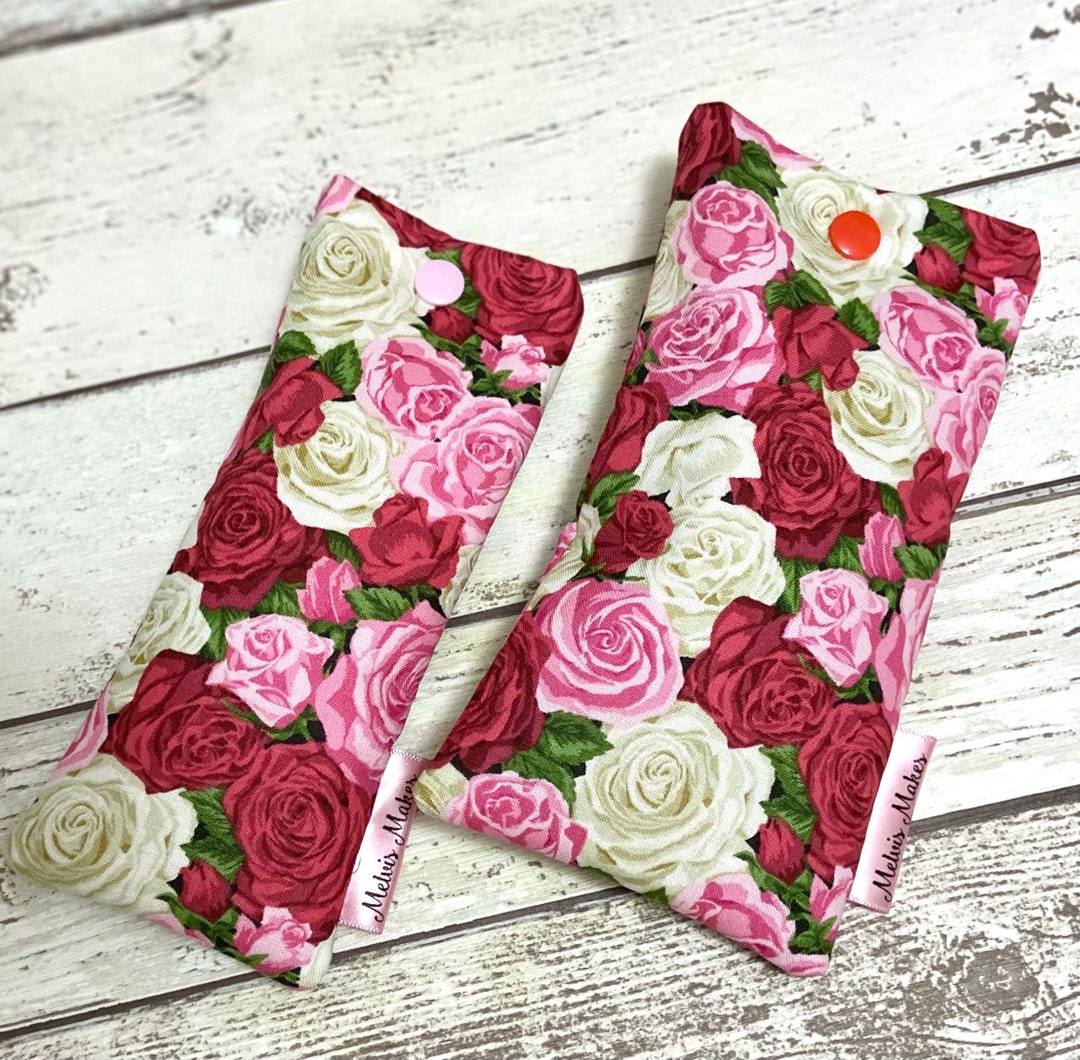 Roses Glasses Case, 2 Sizes, Pretty Floral Sunglasses Sleeve, Soft ...