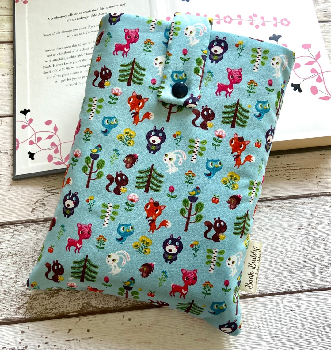 Forest Friends Book Sleeve: Padded Cotton Book Cover - Etsy