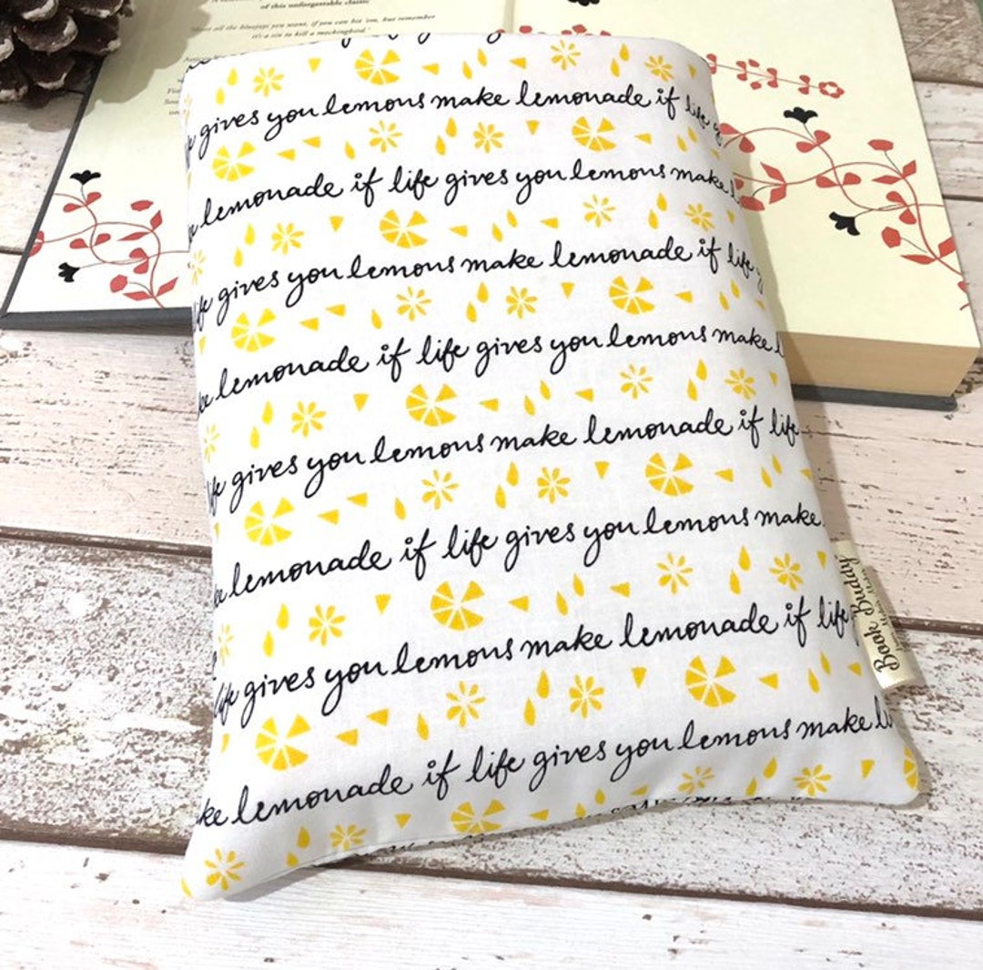 Lemon Book Sleeve: Padded Cotton Book Cover - Etsy