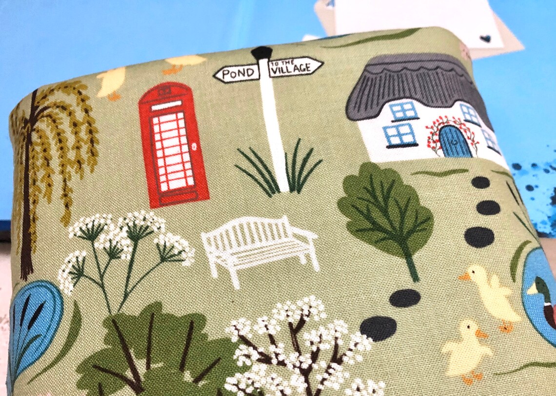 Country Village Book Buddy, Spring Book Cover, Book Lover Gift, British ...