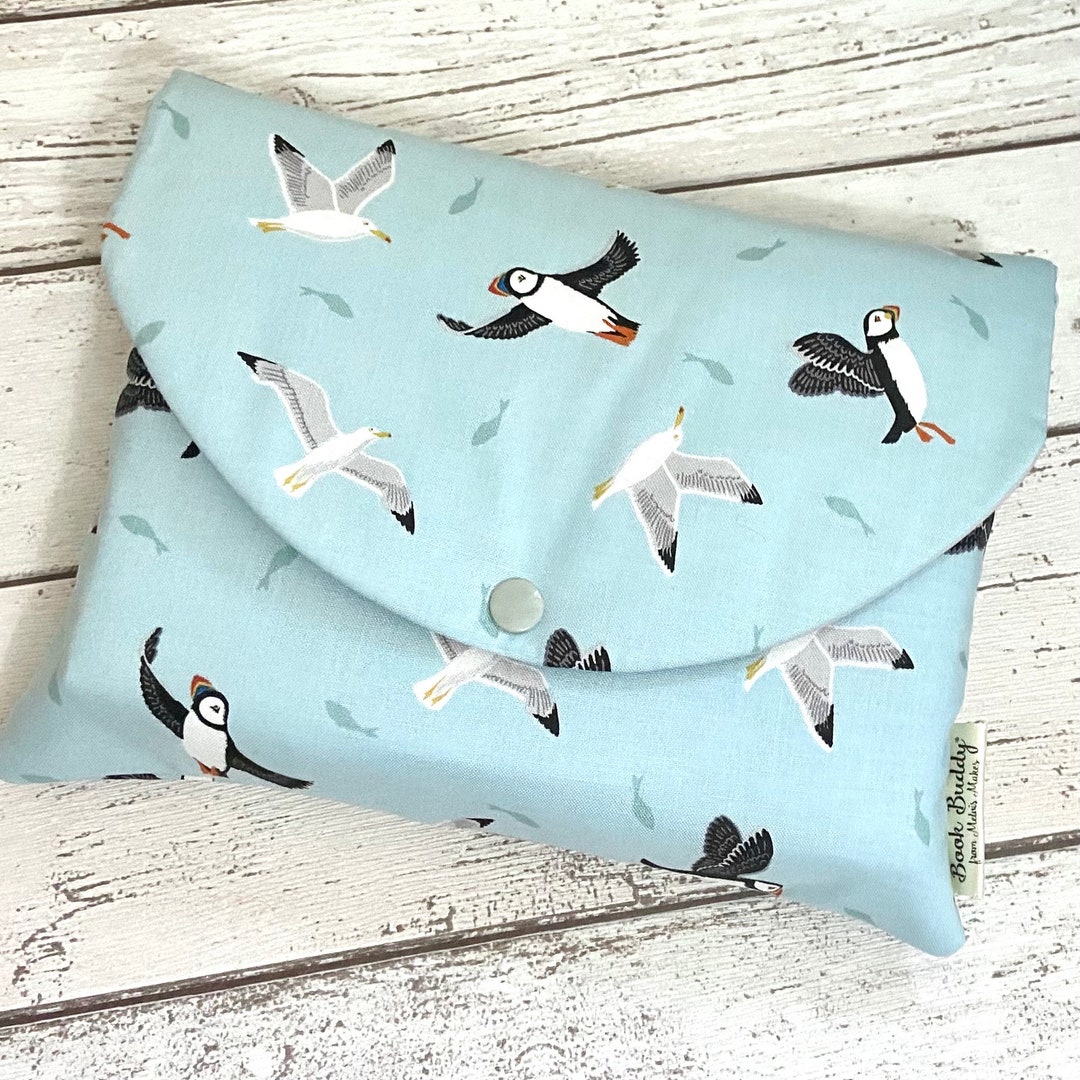 Sea Birds Book Buddy Clutch, Puffin Seagull Book Cover, Coastal Book ...