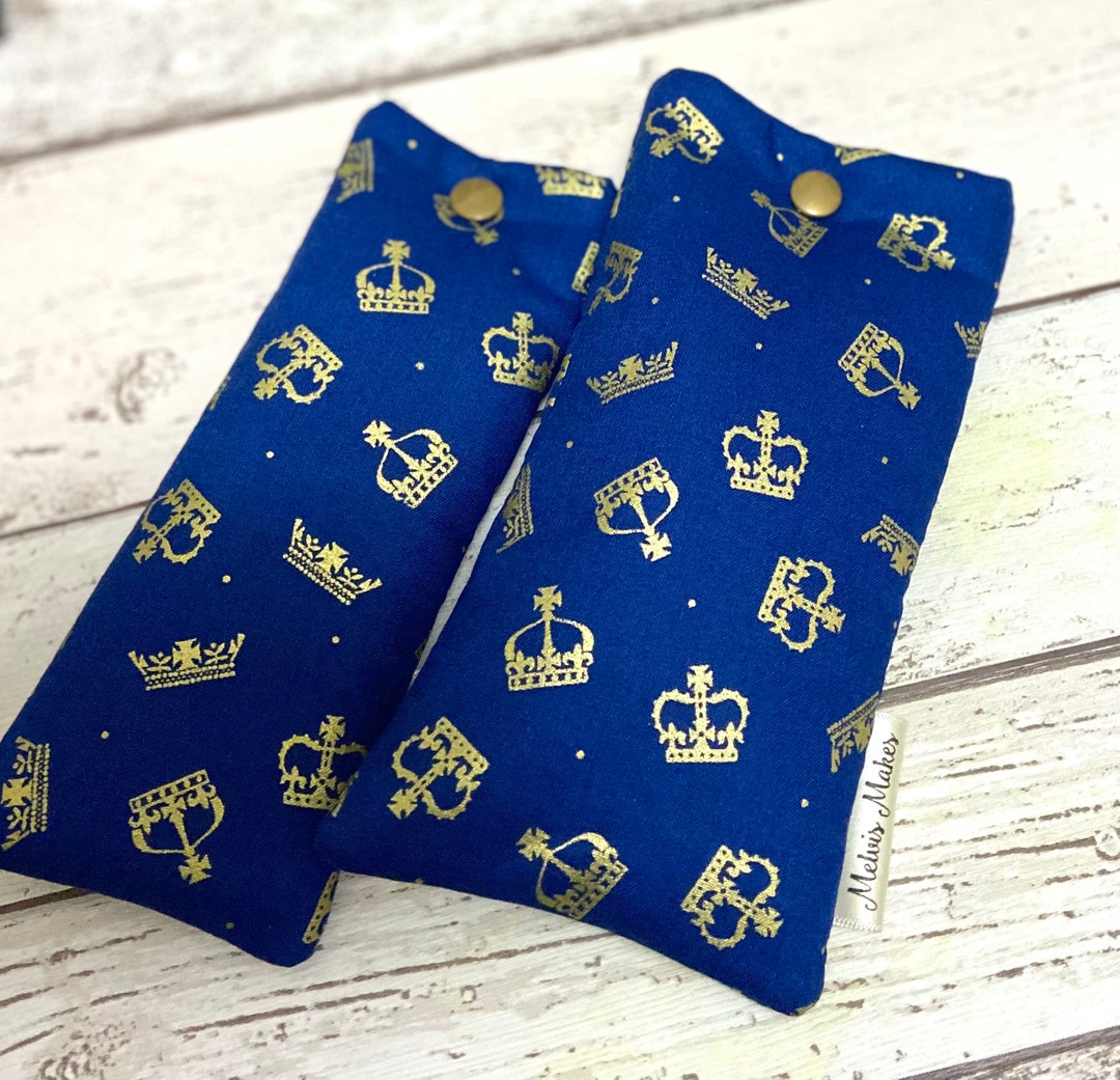 Metallic Gold Crown Glasses Case: Royal Blue Padded Sunglasses Pouch - Etsy