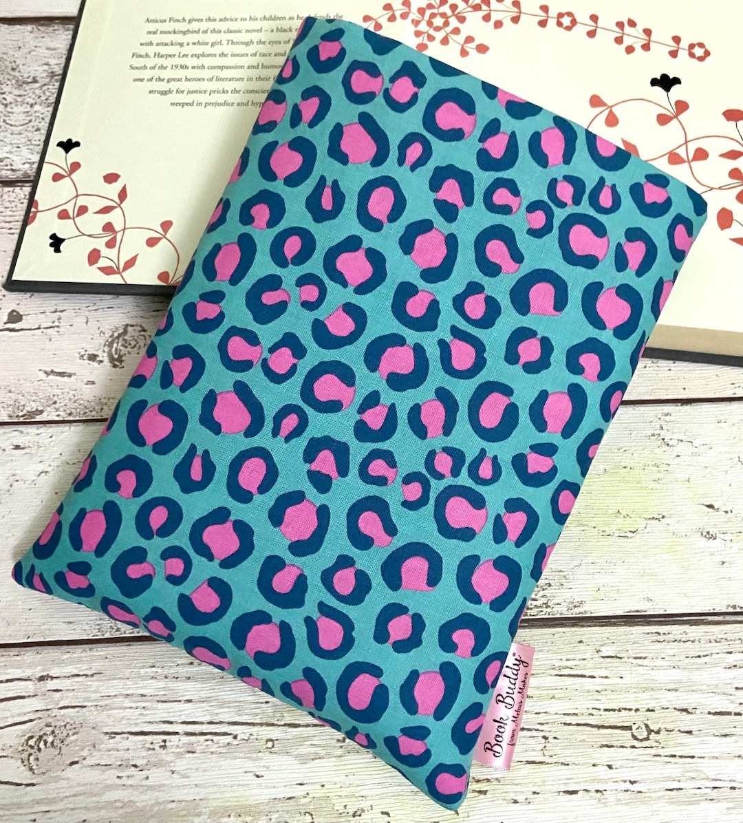 Neon Jungle Book Buddy, Leopard Spots Book Cover, Book Lover Gift ...