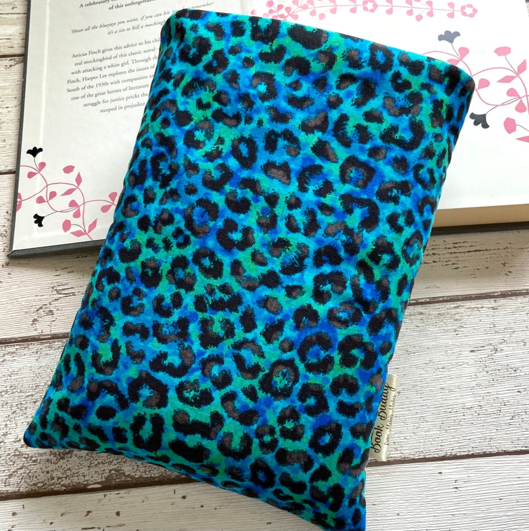Blue Leopard Book Buddy, Animal Print Book Cover, Book Lover Gift ...
