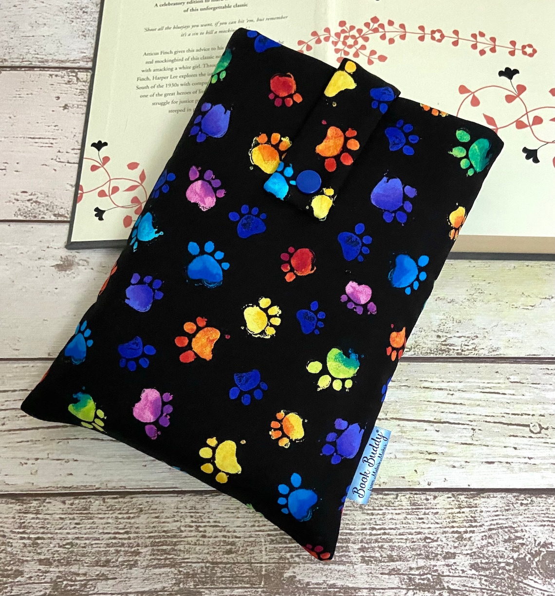 Rainbow Paws Book Buddy Padded Book Cover Watercolour Pets | Etsy