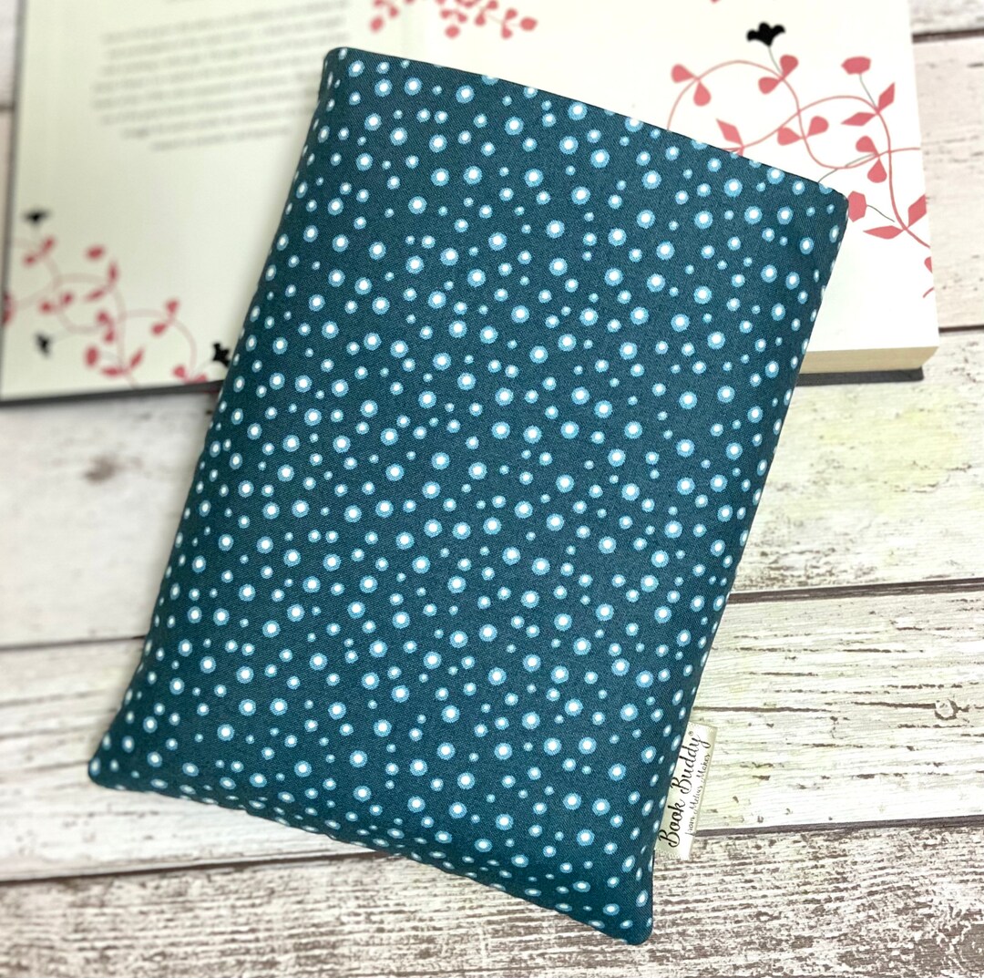 Glow Dots Book Sleeve: Teal Cotton Book Cover, Night Reading - Etsy UK