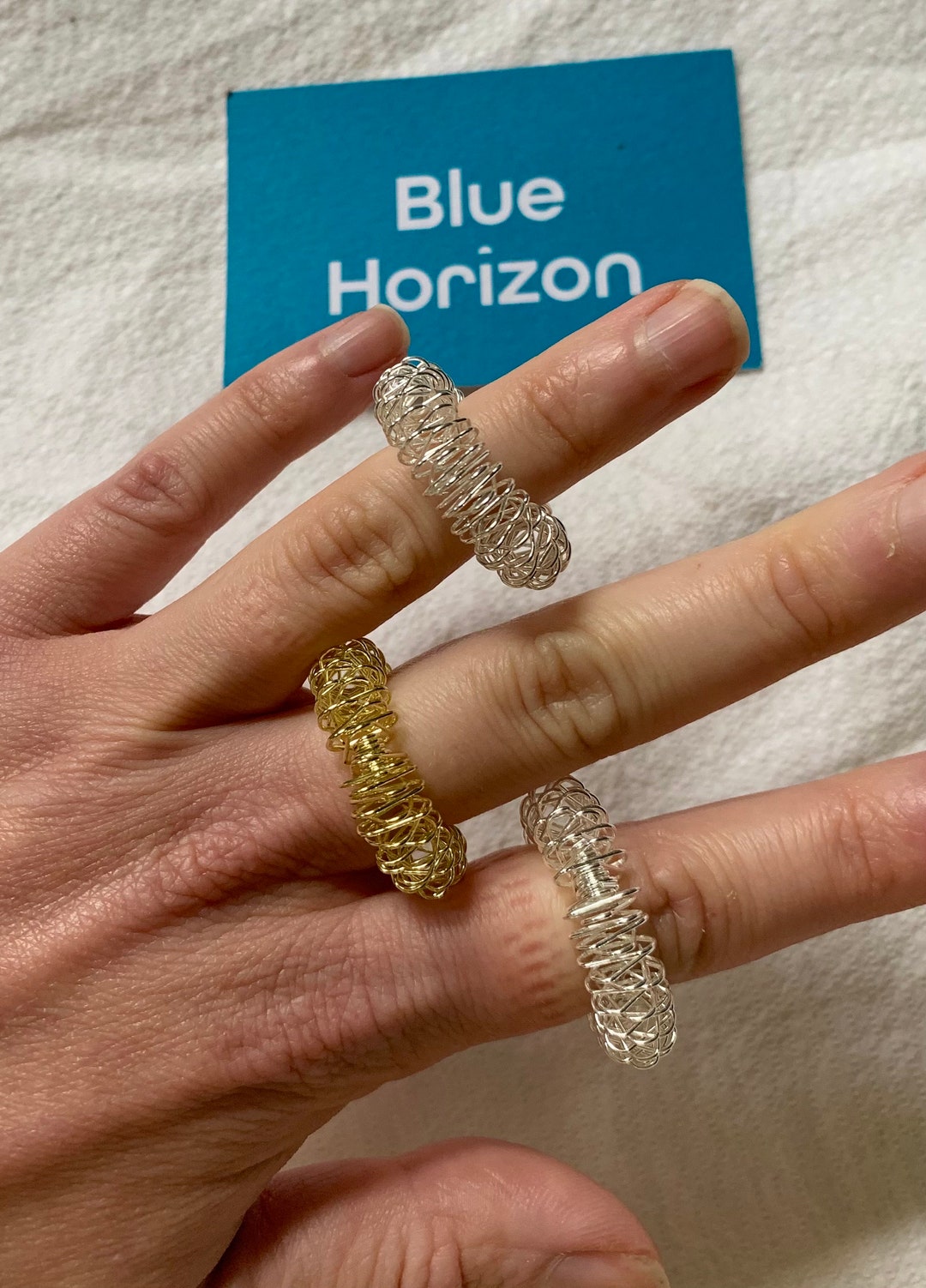 Acupressure Gold or Silver Finger Massage Rings | Reflexology Tool ...