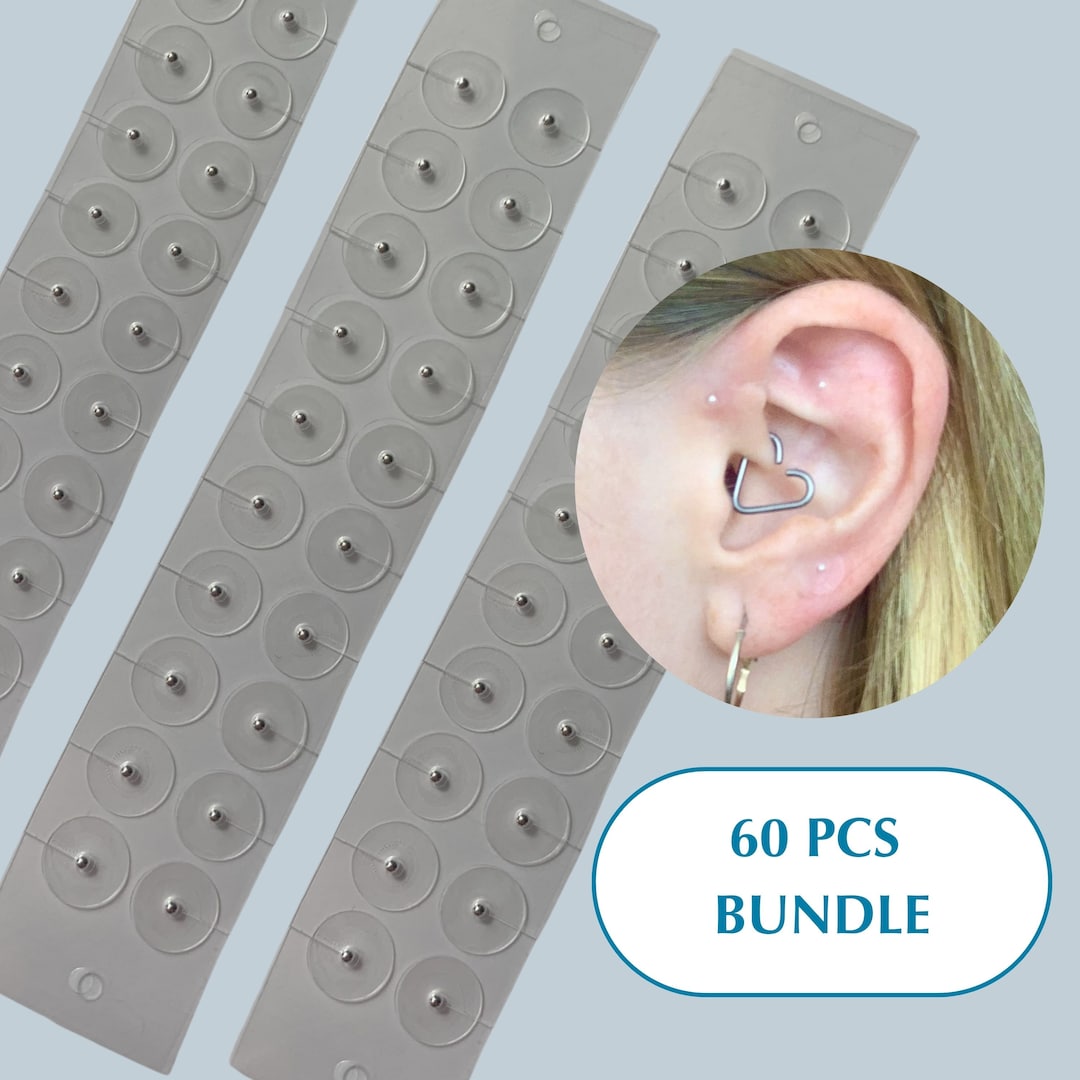Value Bundle 60pcs Acu Ear Seeds + Ear Mapping Guide | 24K Silver or ...
