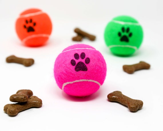 Paw Print Quality Dog Toy Tennis Balls - Etsy