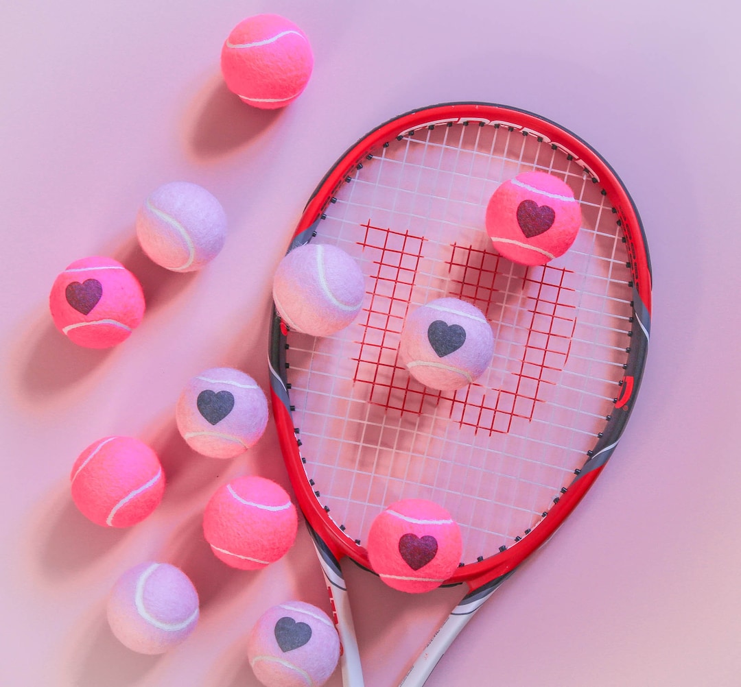 I Love You Heart Tennis Balls Pre-printed With a Heart (not ...