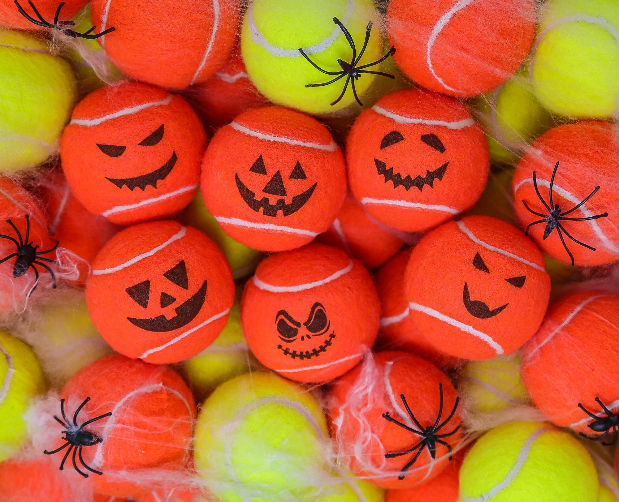 Six Spooky Pre-printed Halloween Theme Pumpkin Tennis Balls - Etsy