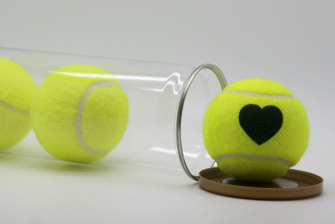 I Love You Heart Tennis Balls Pre-printed With a Heart not - Etsy