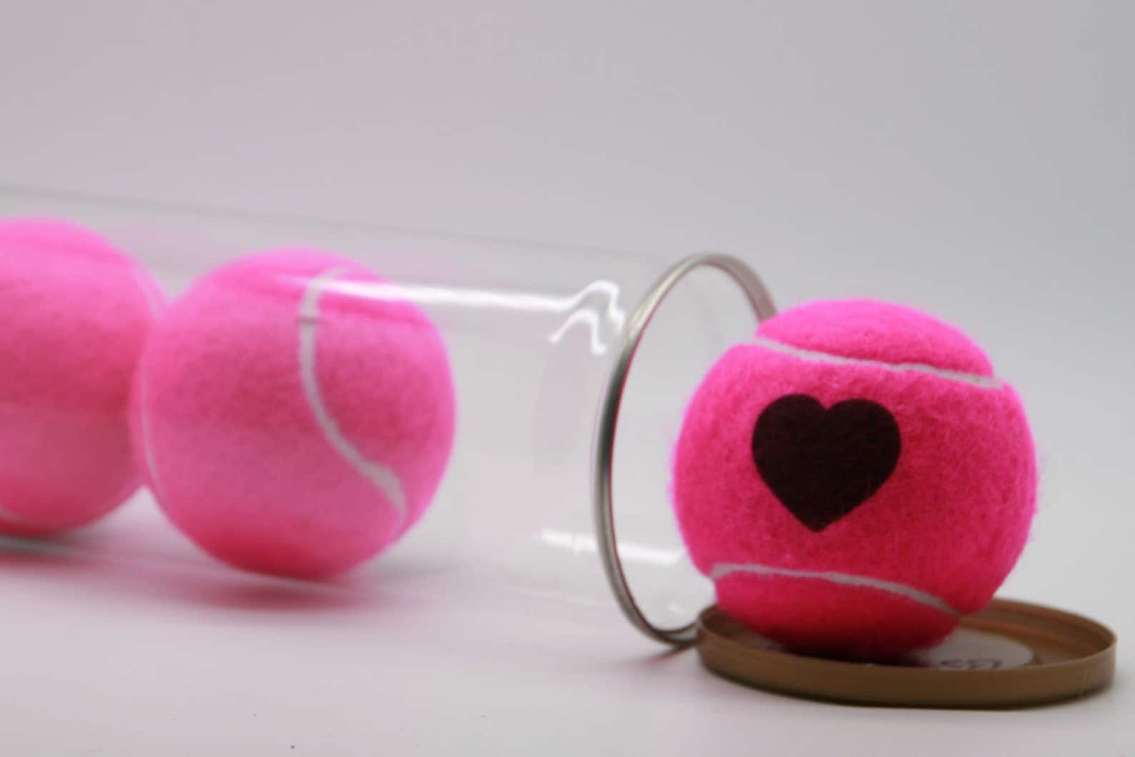 I Love You Heart Tennis Balls Pre-printed With a Heart not Personalised ...